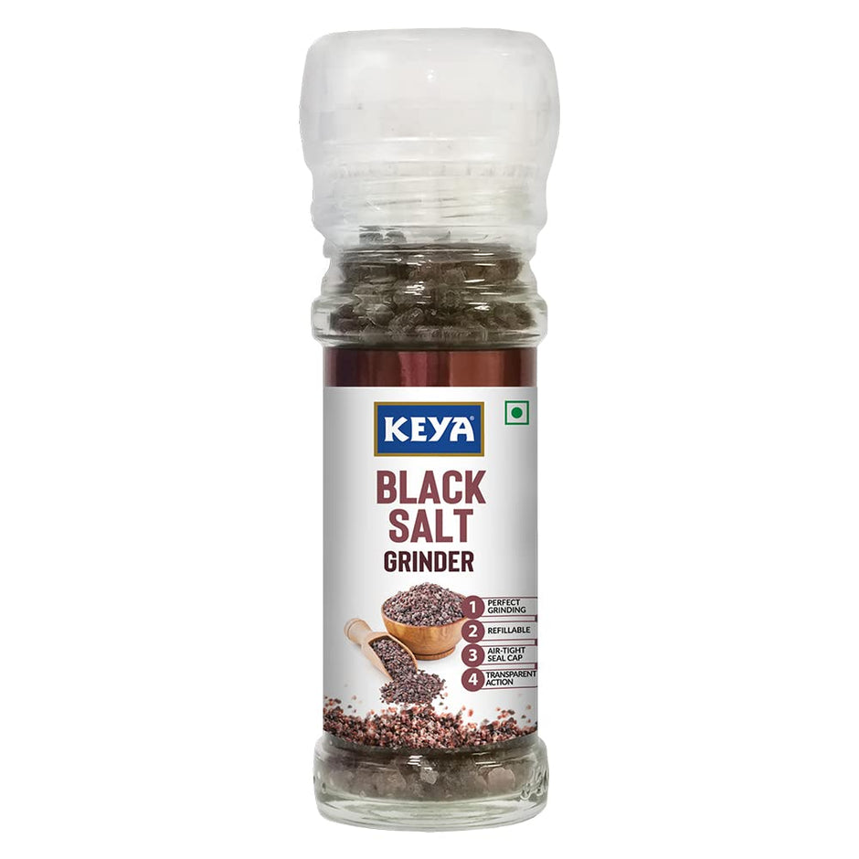 Keya Black Salt Grinder 100g | Perfect for Enhancing the Flavor of Chaats, Chutneys, Salads ...