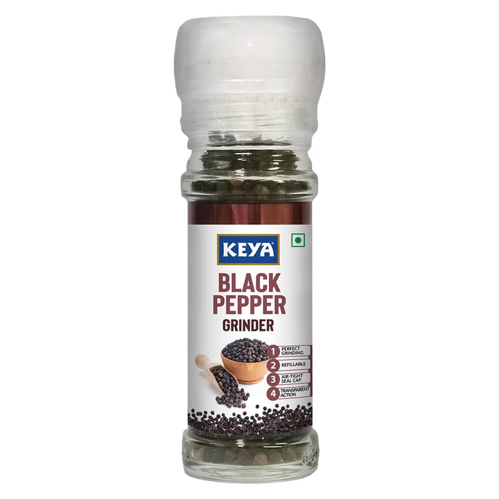 Keya Black Pepper Grinder 50g | Fresh Kali Mirch | Freshly Ground Premium Black Pepper for ...