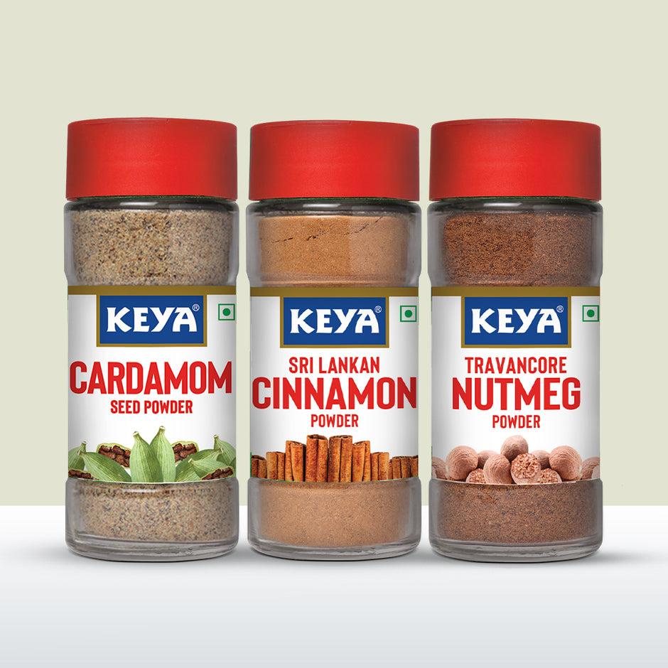 Keya Exotic Spices Combo | Cardamom Seed Powder 50gm | Cinnamon Powder ...